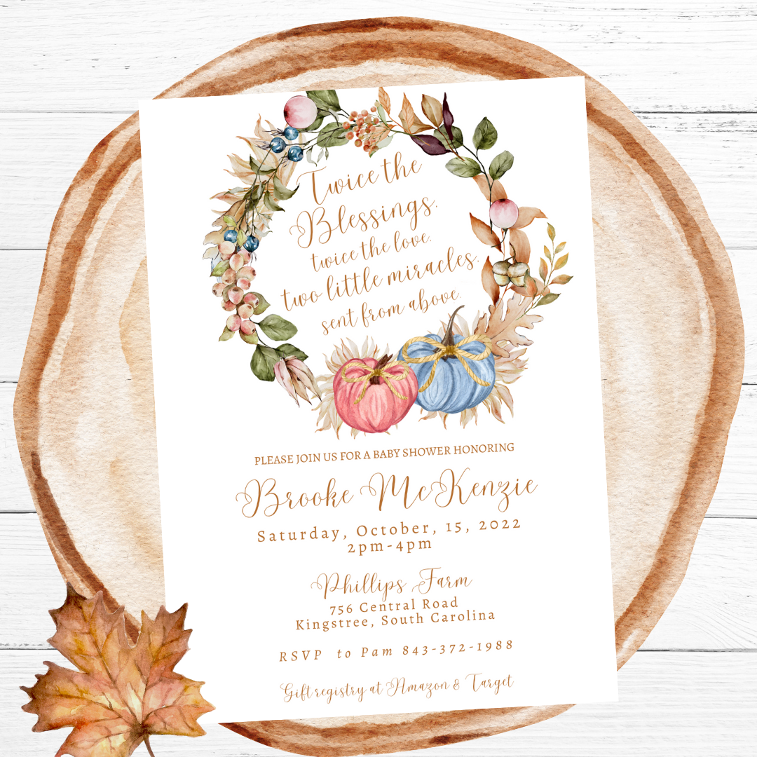 Twice the Blessings Invitation | Miles & Company