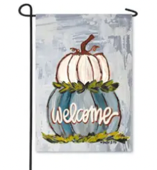 Welcome Stacked Pumpkin Flag | Miles & Company