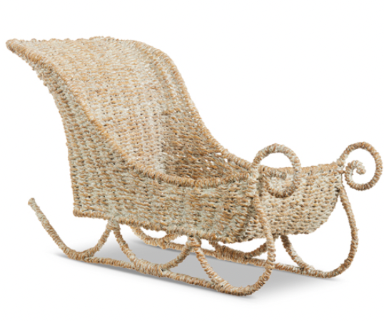 WHITEWASH WOVEN SLEIGH | Miles & Company